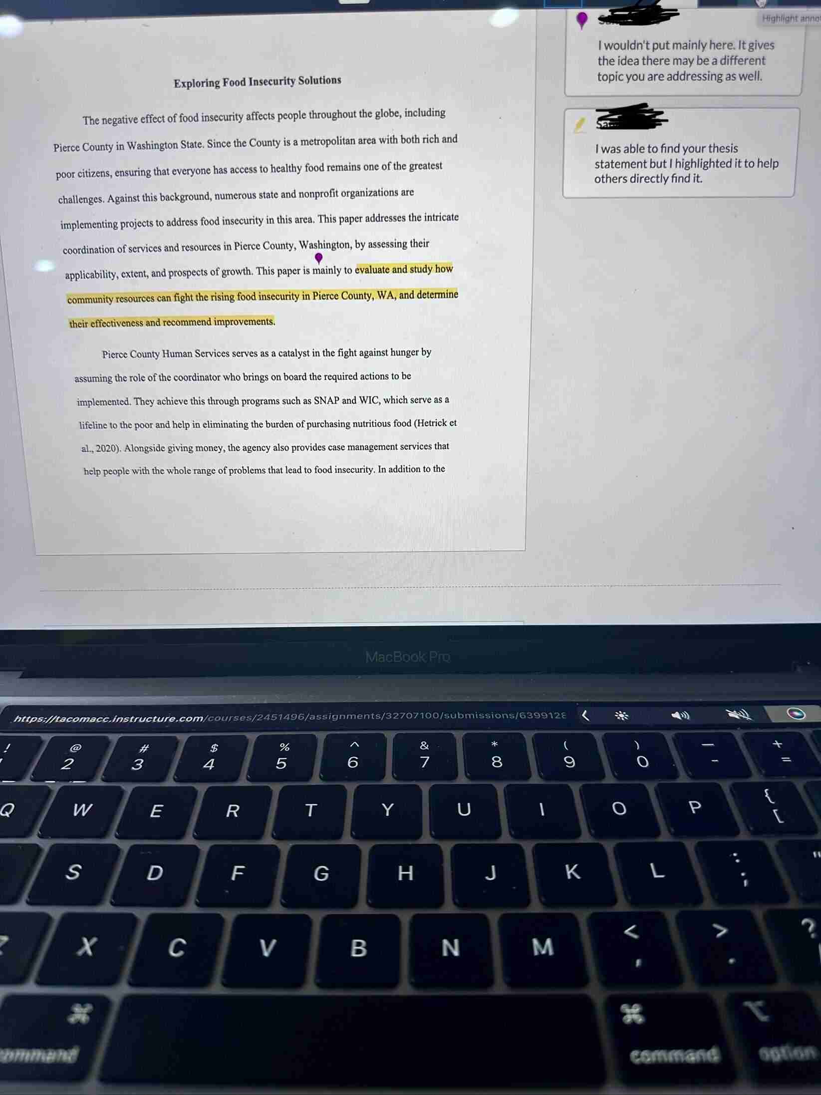 Assessment The final draft is worth 15 points. I will be using this ...